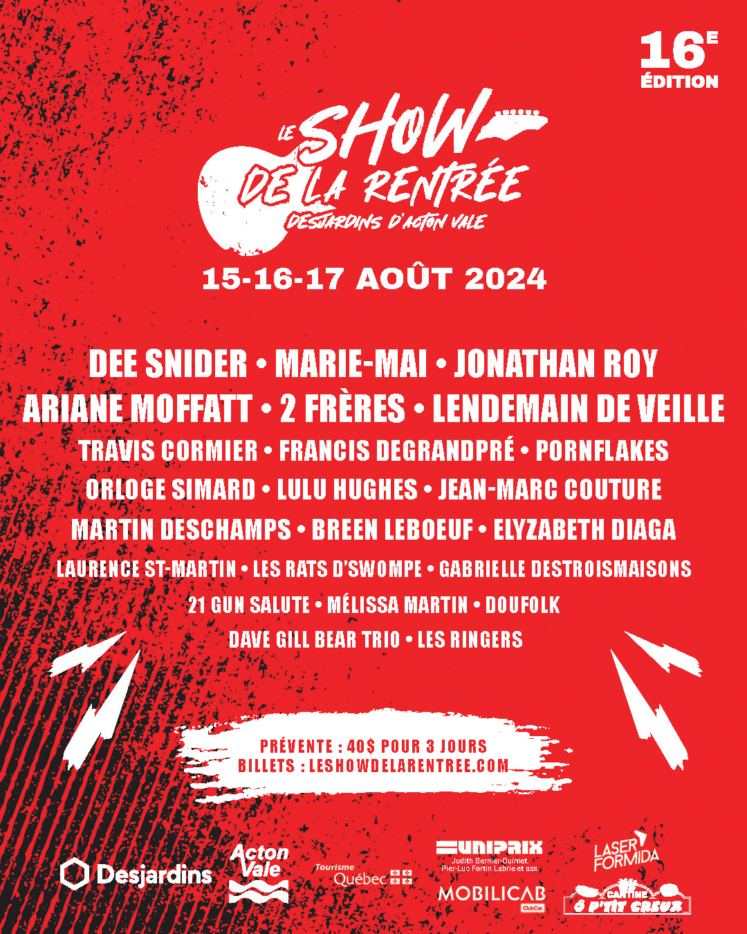 Dee Snider (Twisted Sister) sera de passage à Acton Vale au mois d'août ...